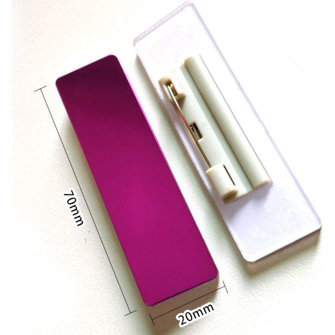 Laser Engravable - Custom Engraving - Name Badge - Pink - ThinkBaba ...